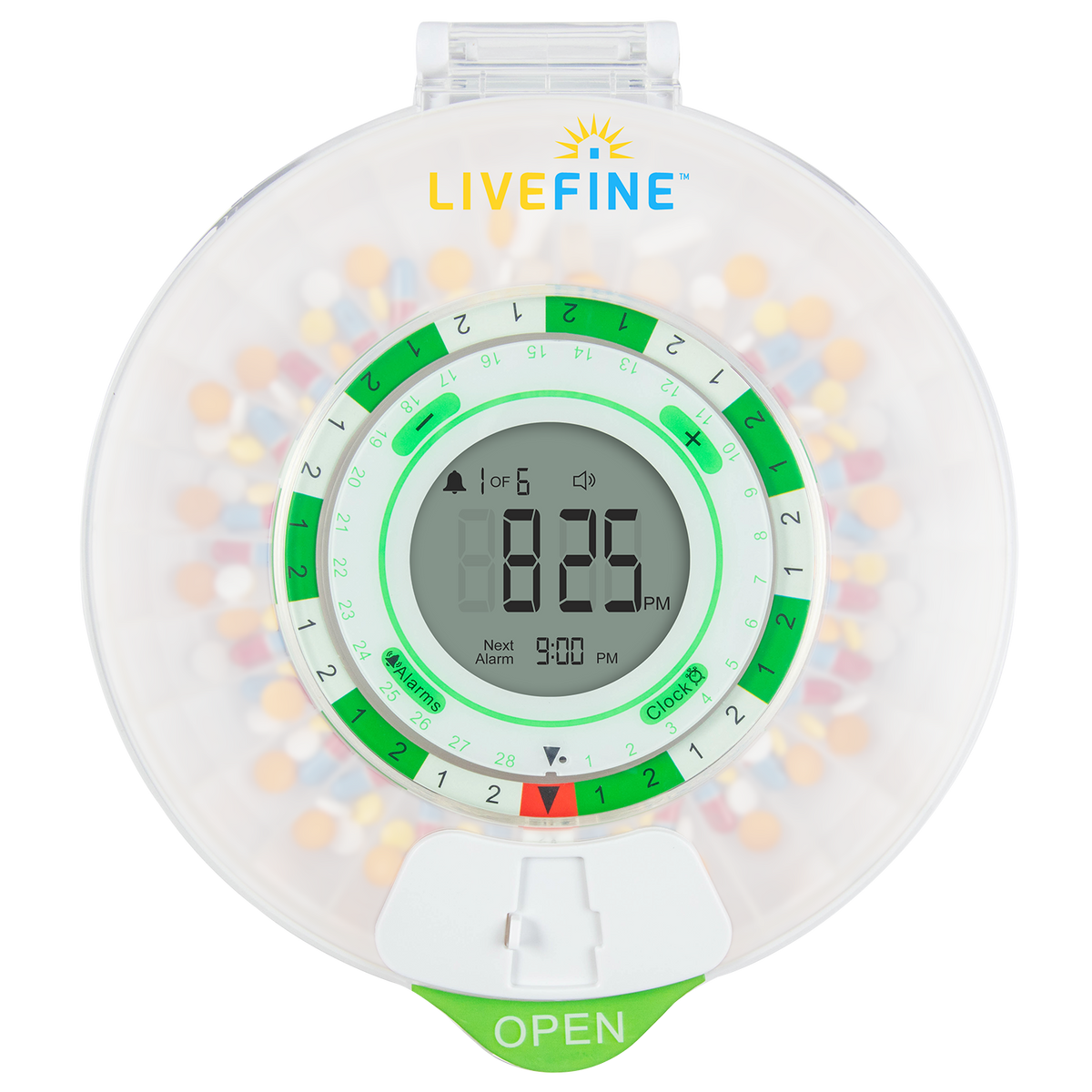 Automatic Pill Dispenser with Frosted Lid and Large Display – LiveFine